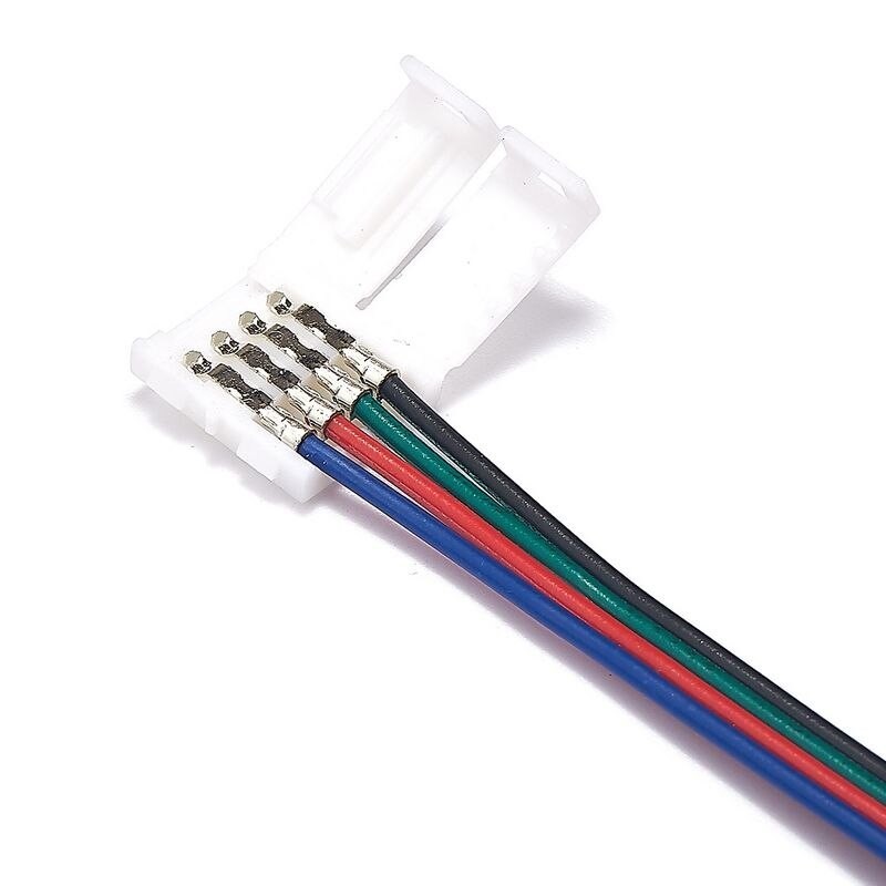 100pcs 4 Pin LED RGB Strip Connectors Cable Power Extension Electric ...