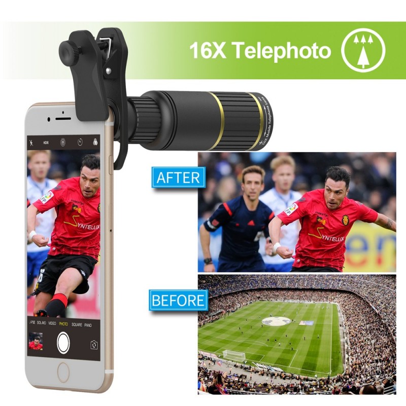 APEXEL Optic Mobile Phone Camera Lens 16x Telescope telephoto lens with ...
