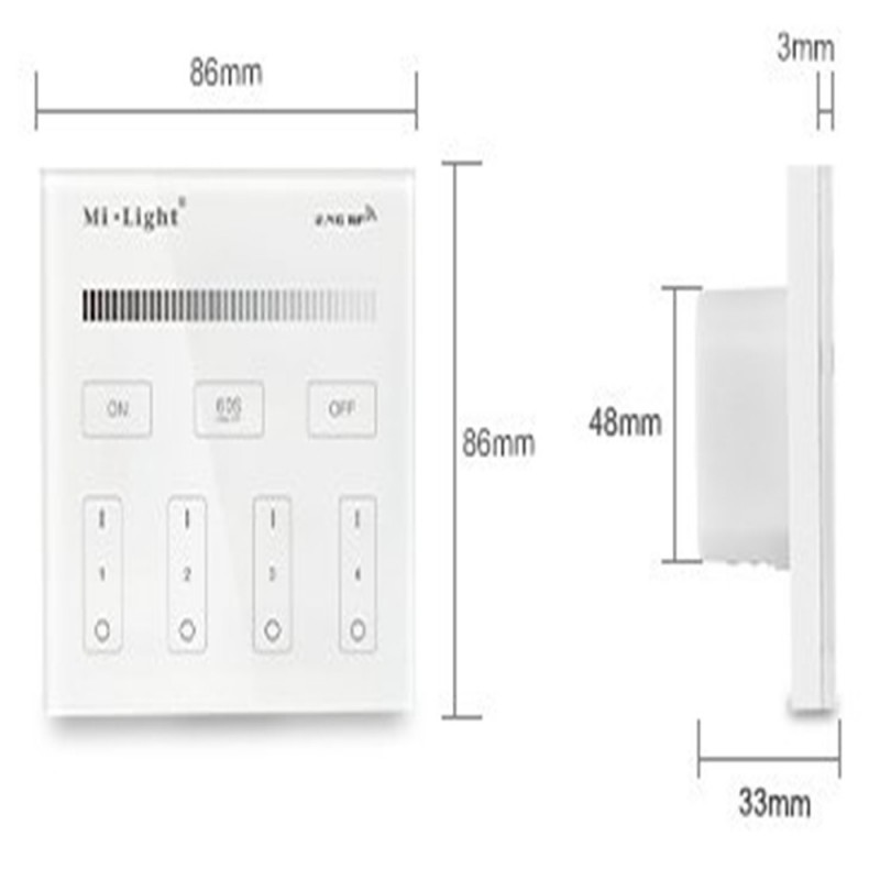 Mi Light Smart Touch Panel Controller T1 T2 T3 T4 B1 B2 B3 B4 Single ...