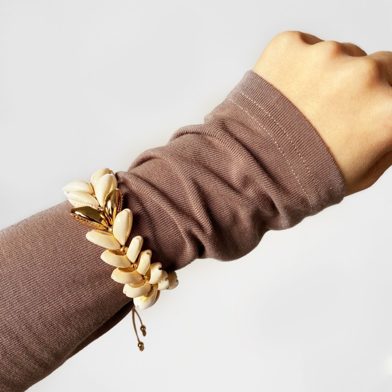 Natural Cowrie Gold Color Sea Shell Bracelets for Women Delicate Rope ...
