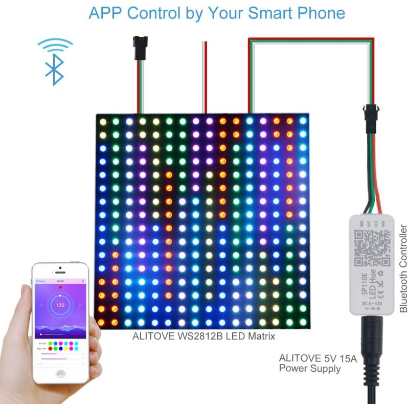 Addressable LED Bluetooth Controller iOS Android App Wireless Remote ...